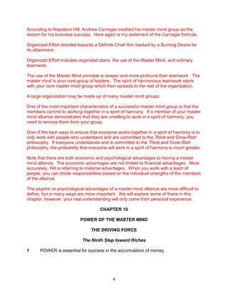 Think and Grow Rich Workbook-Chapter 10 - Power of the Master Mind | PDF