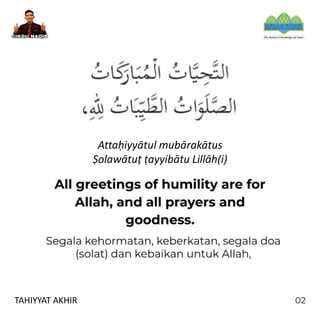 MAKSUD DALAM SOLAT: Tahiyyat Akhir (Tashahhud Akhir) MEANING IN SOLAT | PDF