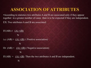 Theory of Association in Statistics | PPTX