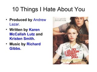 10 things I hate about you | PPT