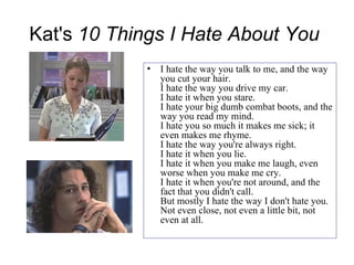 10 things I hate about you | PPT