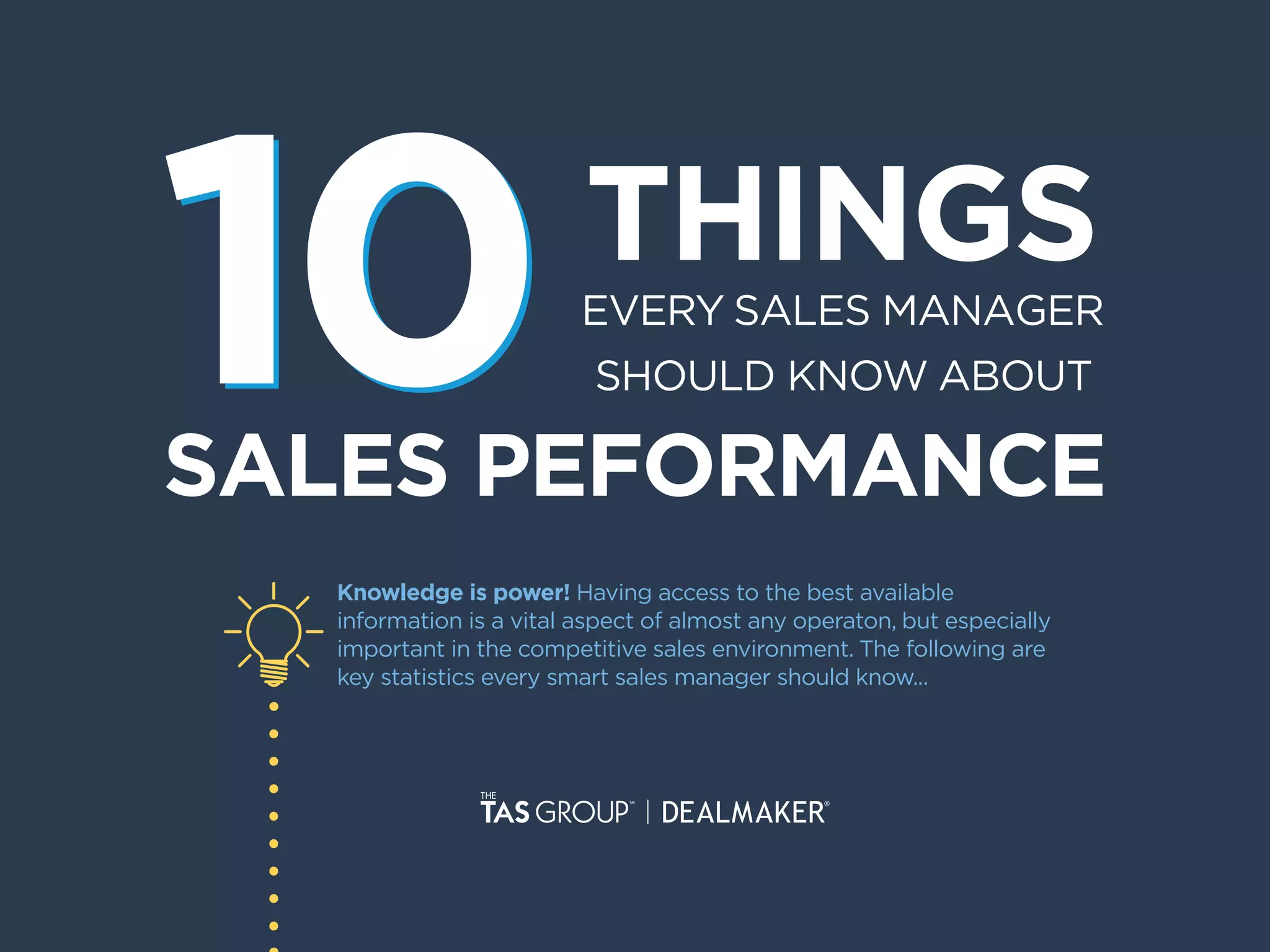 10 Things every Sales Manager Should Know about Sales Performance | PDF