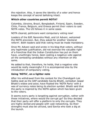 10 things-to-know-about-nota | PDF | Elections | Politics