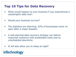 Disaster Recover : 10 tips for disaster recovery planning | PPTX ...