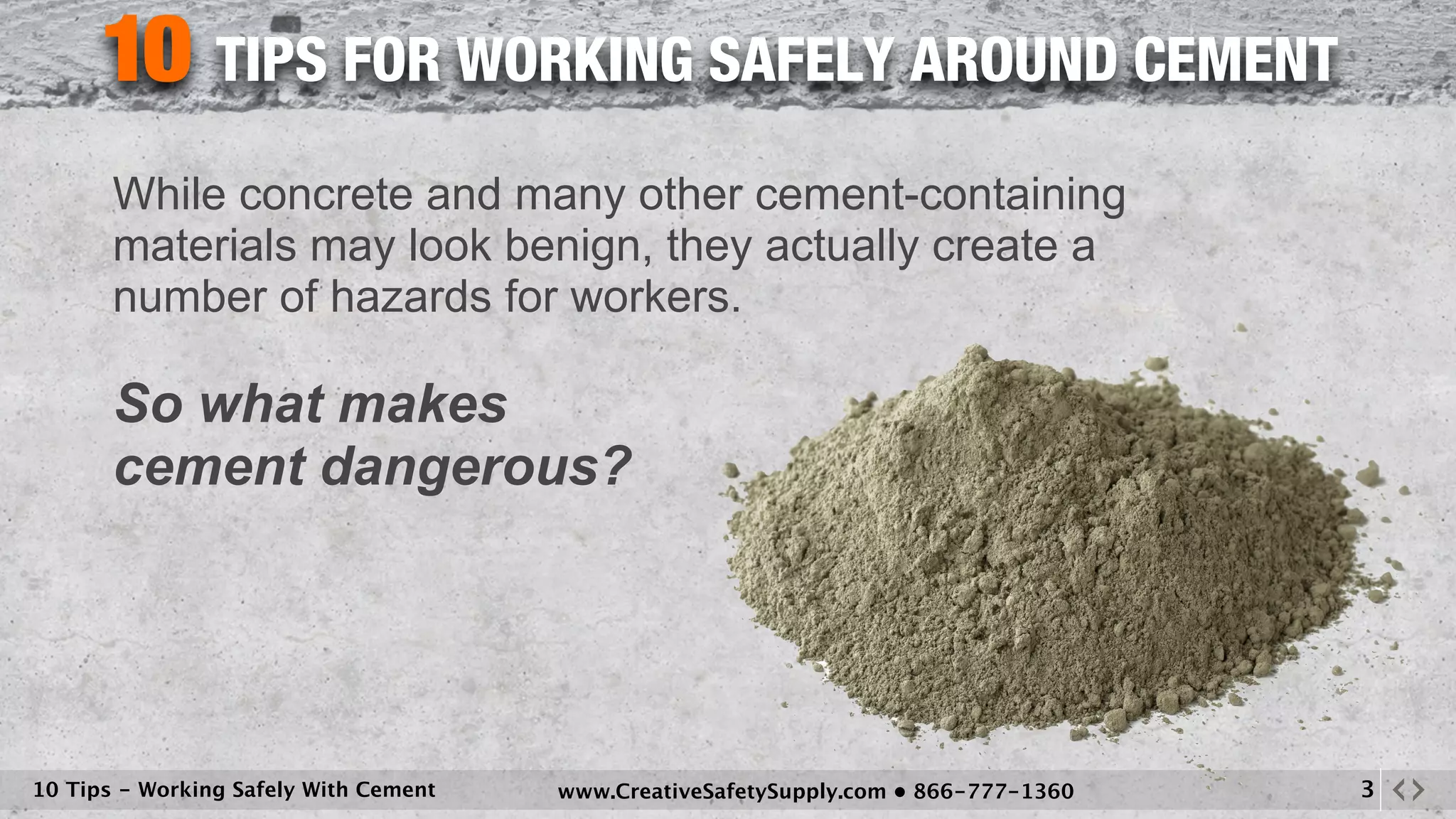 10 Tips for Working Safely Around Cement | PDF
