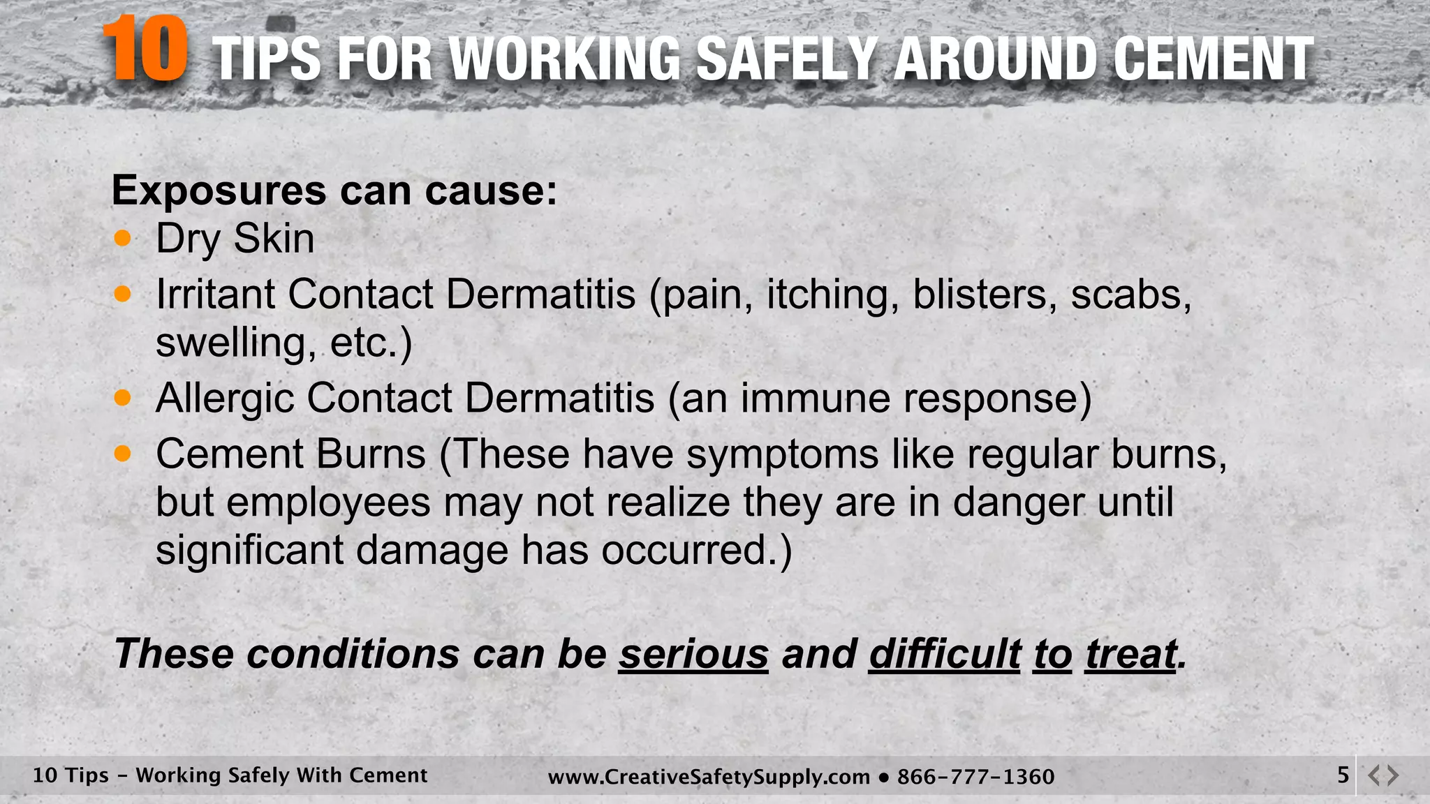10 Tips for Working Safely Around Cement | PDF