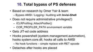 Powershell-hacking-1nTh35h311-BSidesTLV2019 | PPT