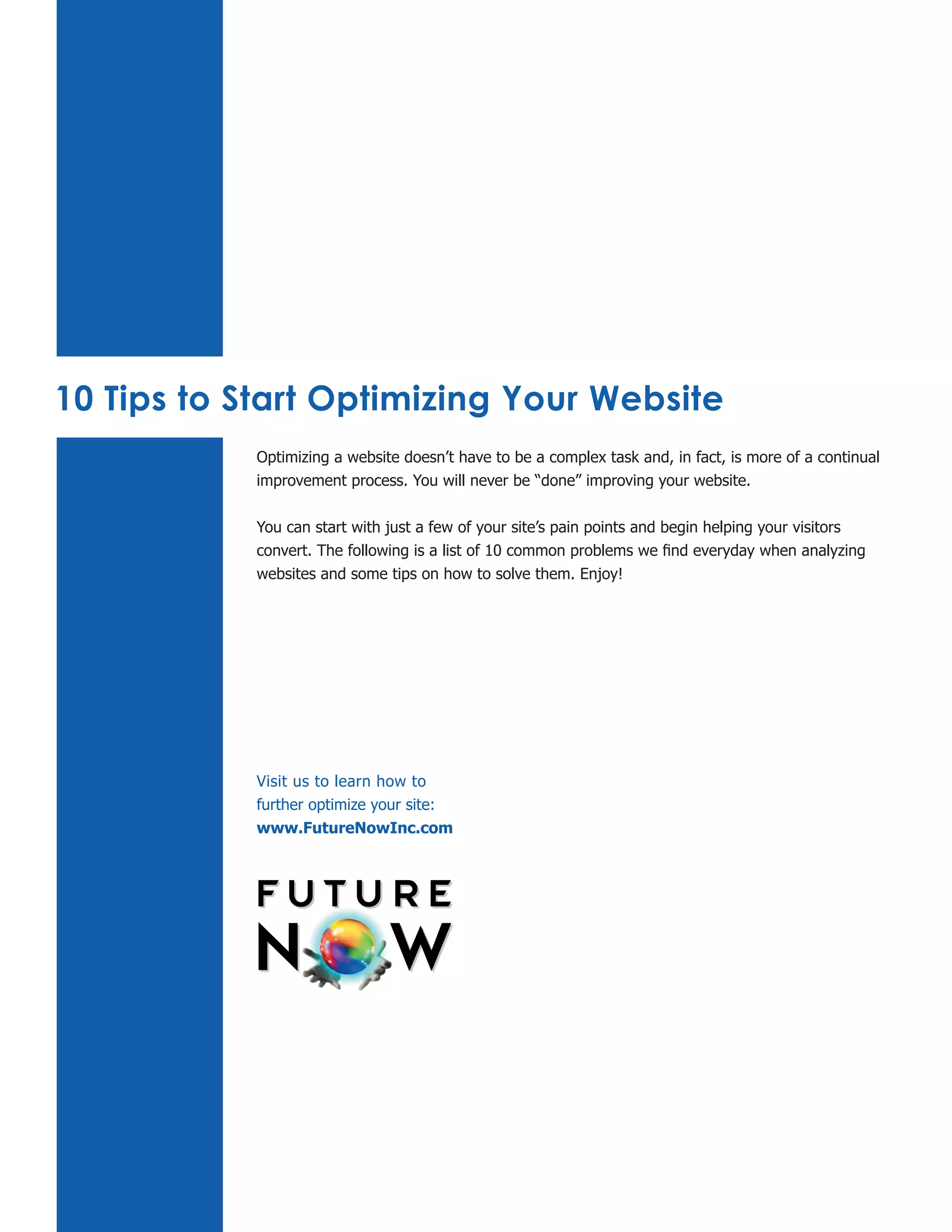 10 tips to optimize | PDF | Web Development | Internet