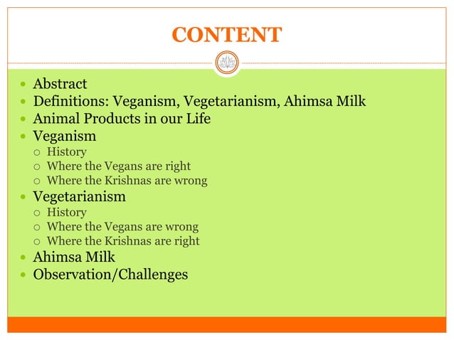 Veganism, Vegetarianism & Ahimsa Milk | PPTX | Vegan Diets | Food & Drink