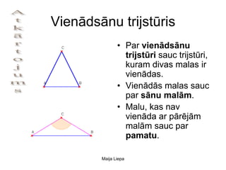 10. vienādsānu un vienādmalu trijstūri | PPTX