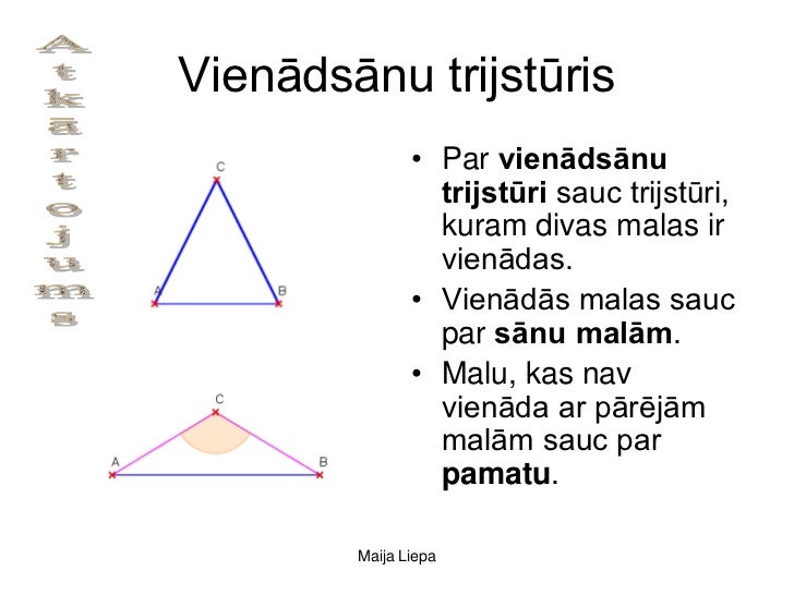 10. vienādsānu un vienādmalu trijstūri