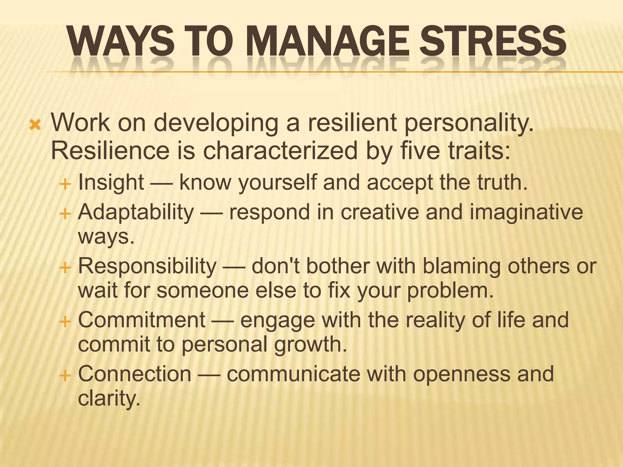 10 Ways to Manage Stress | PPT