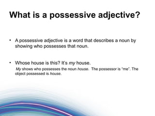Foundations of Grammar 10: What are possessive adjectives and pronouns ...