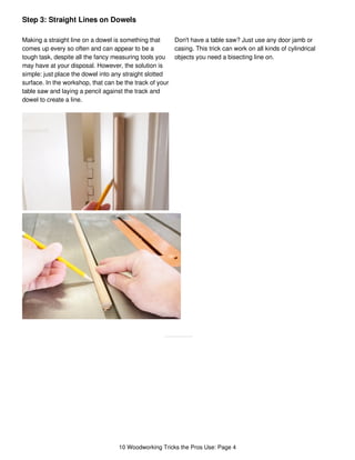 10 woodworking tricks use to achieve accurate and beautiful design | PDF