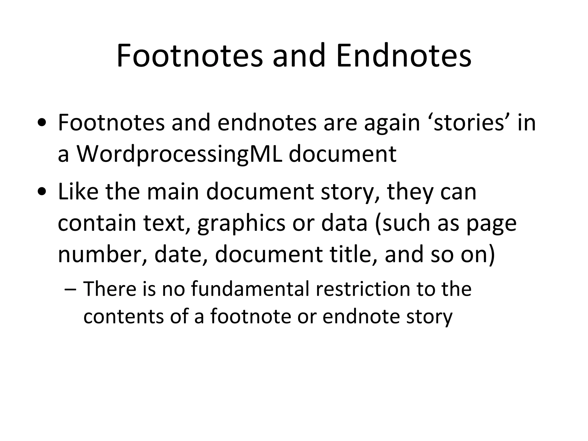 10 wordprocessing ml subject - footnotes and endnotes | PPTX