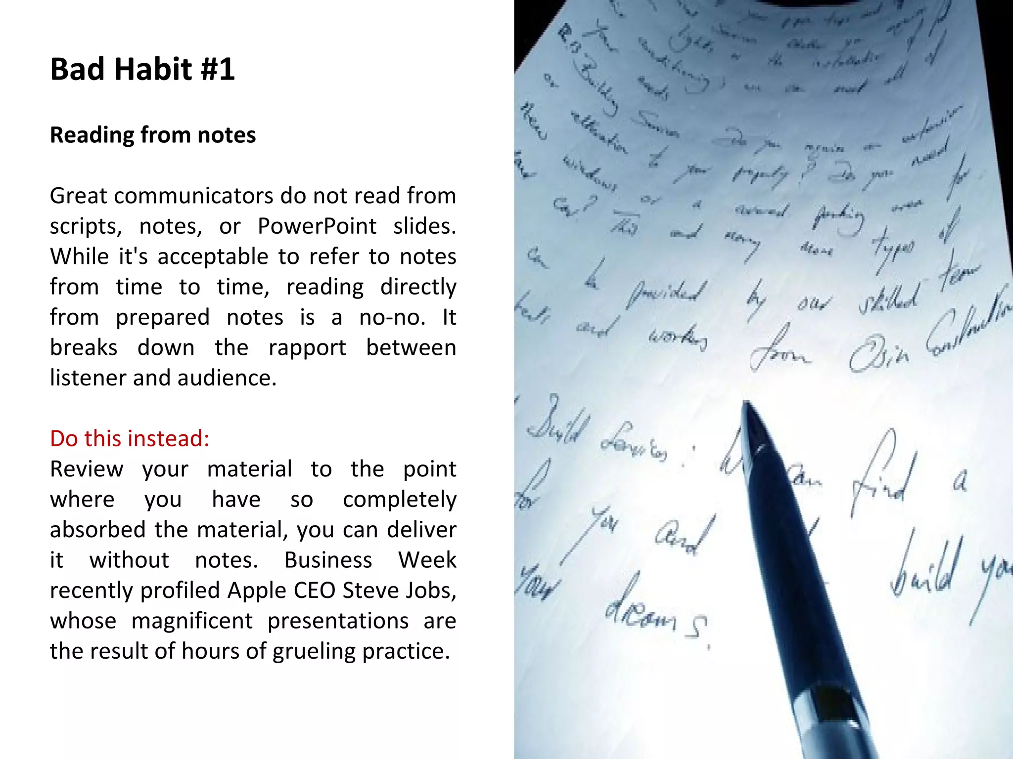 10 Worst Presentation Habits | PPT