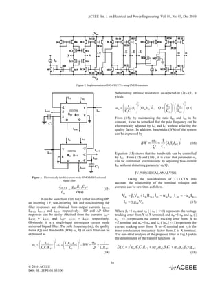Electronically Tunable Current-Mode SIMO/MISO Universal Biquad Filter Using MOCCCCTAs | PDF