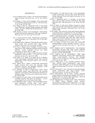 Electronically Tunable Current-Mode SIMO/MISO Universal Biquad Filter Using MOCCCCTAs | PDF
