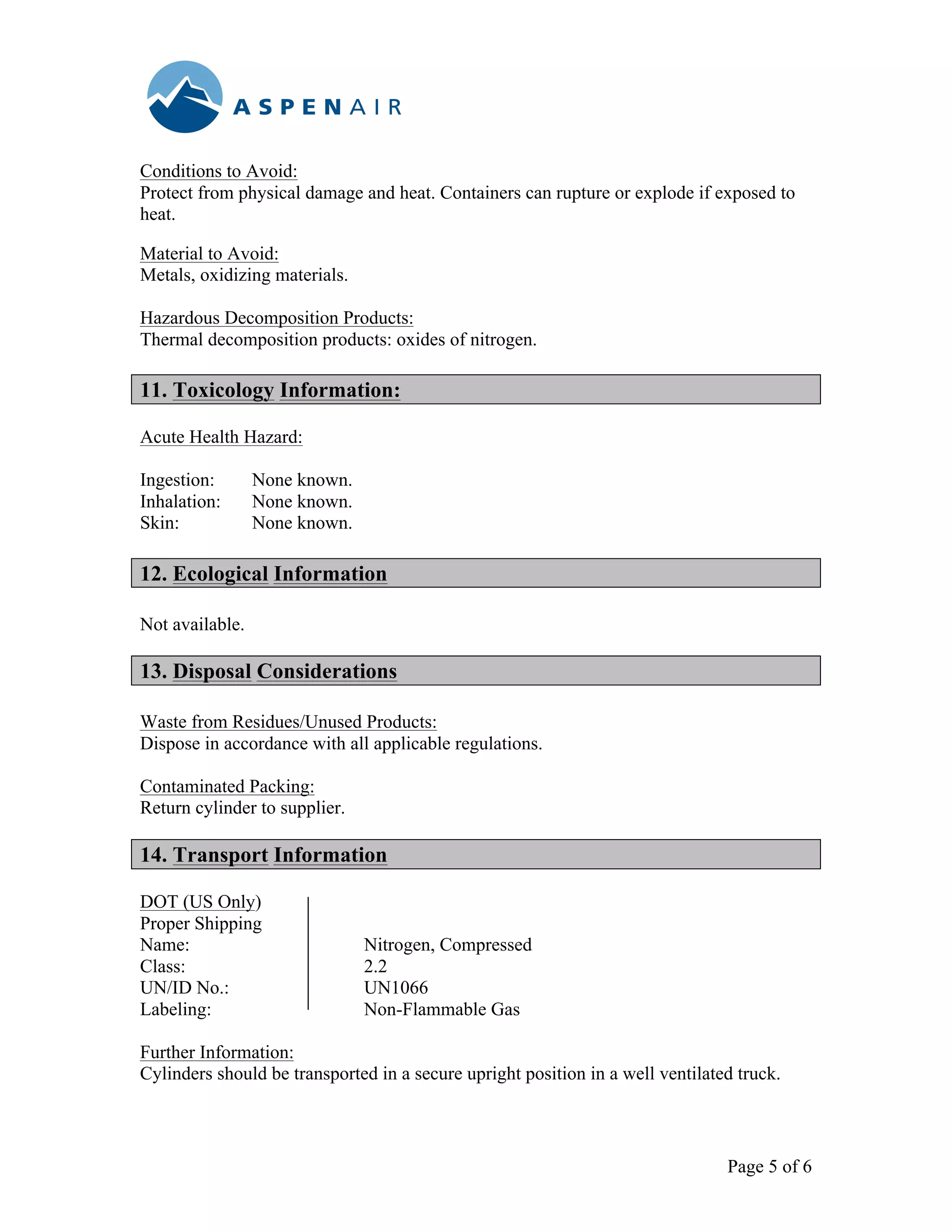 100.00.10.21 msds nitrogen, compressed gas | PDF
