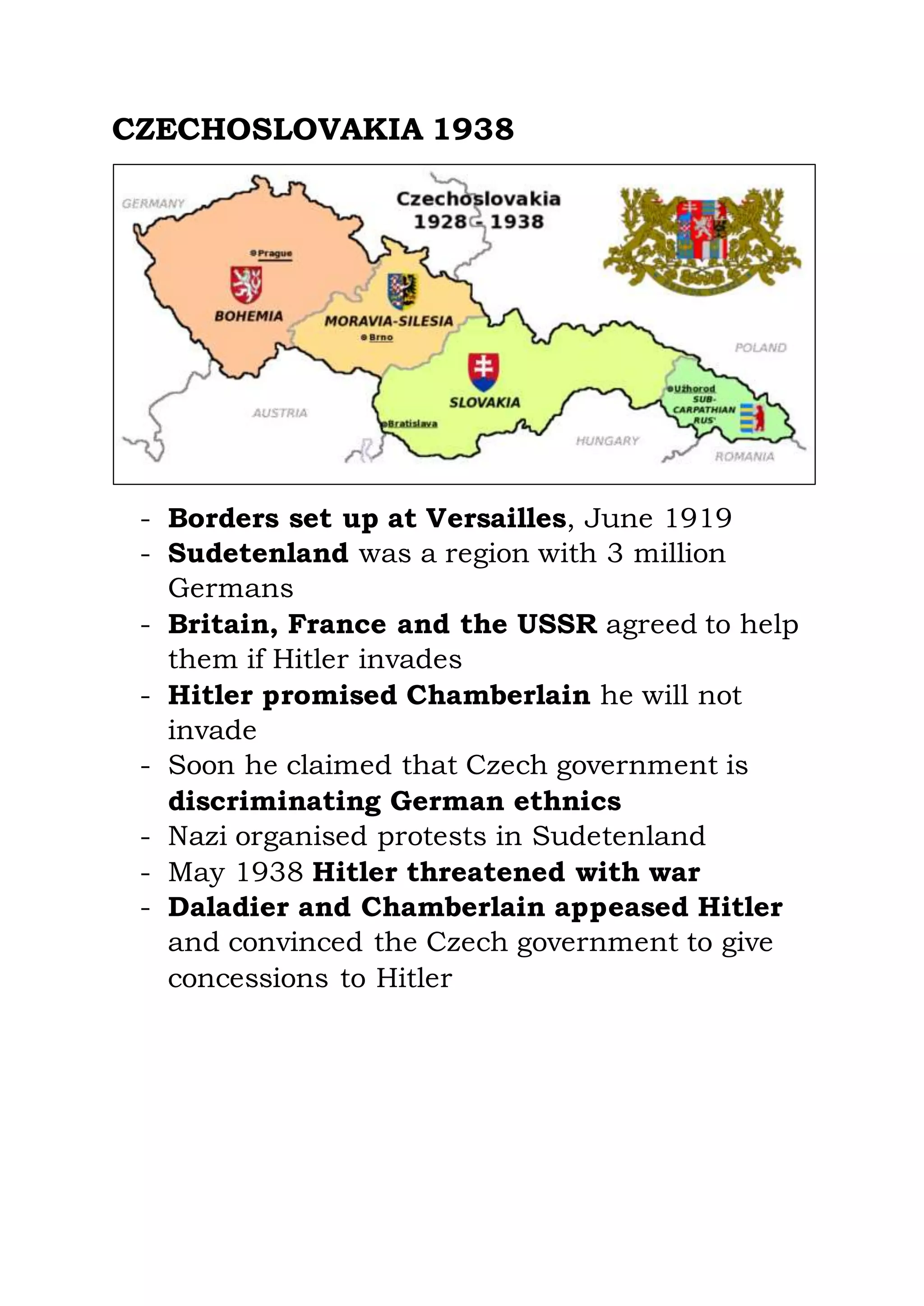 HISTORY IGCSE REVISION CARDS - 006. CZECHOSLOVAKIA 1938 | DOCX
