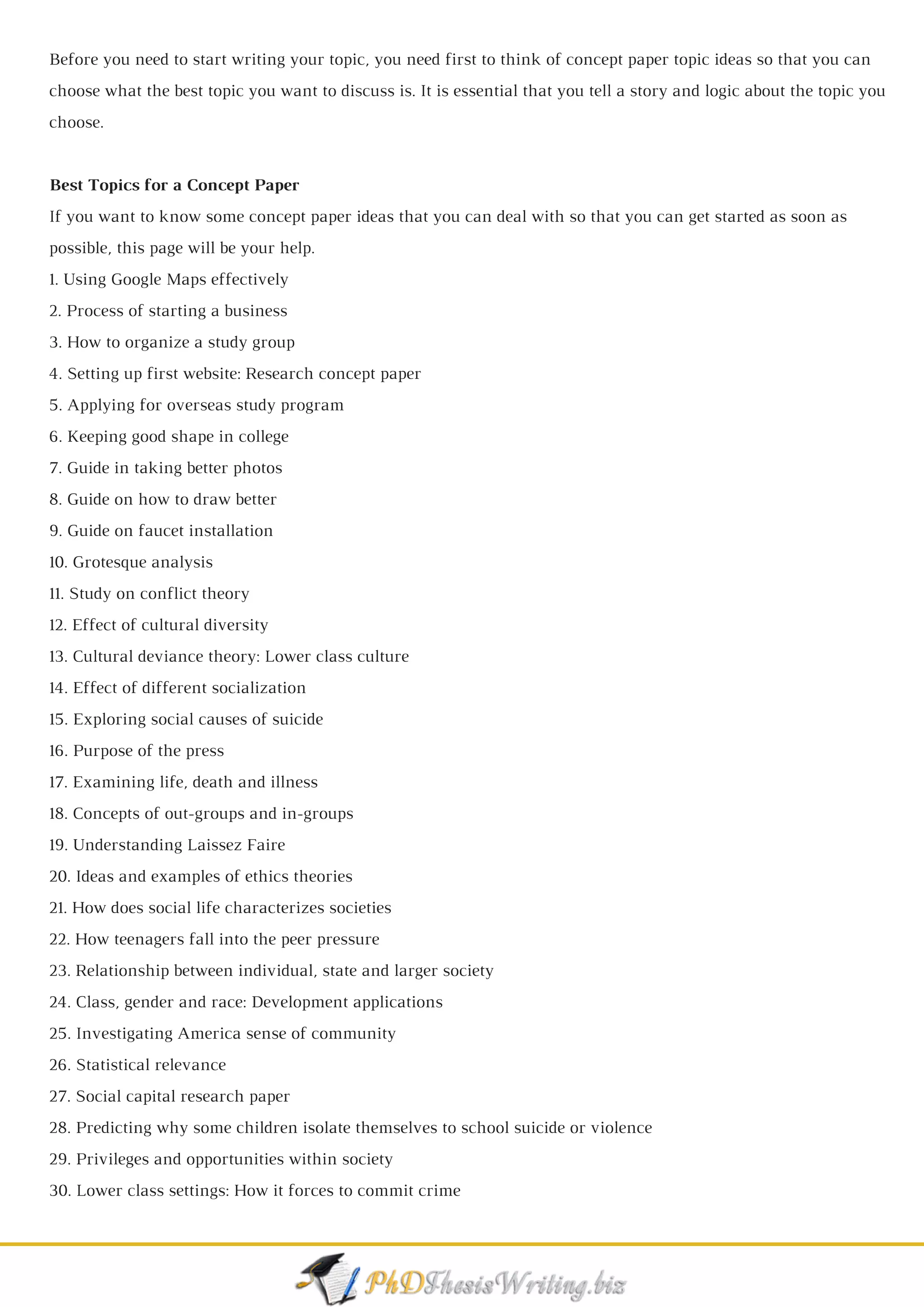 100 Concept Paper Ideas | PDF