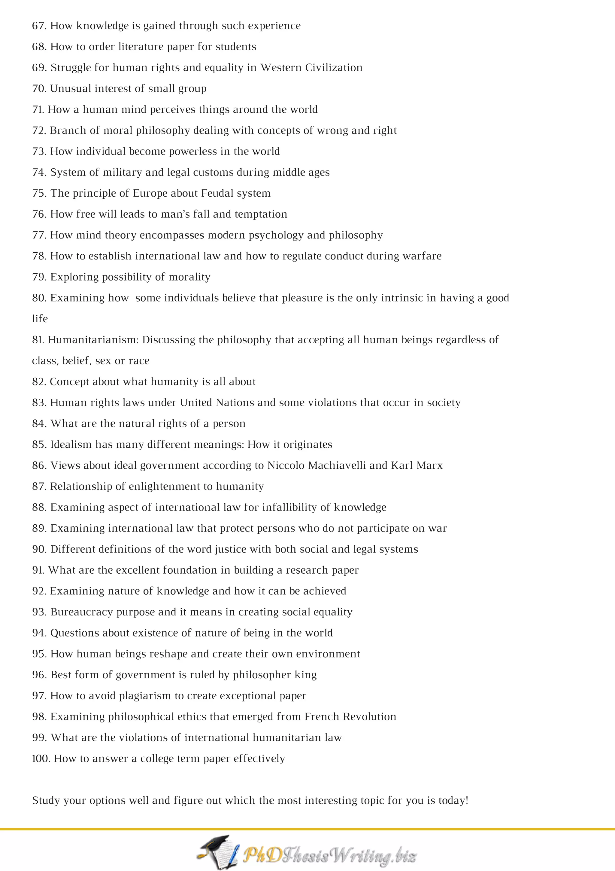 100 Concept Paper Ideas | PDF