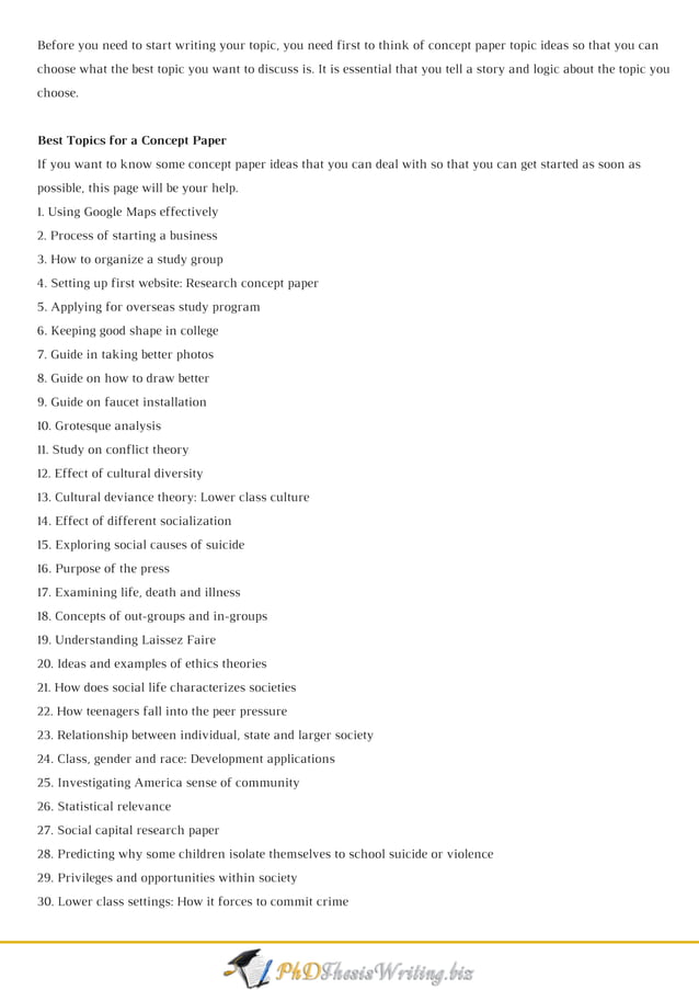 100 Concept Paper Ideas | PDF