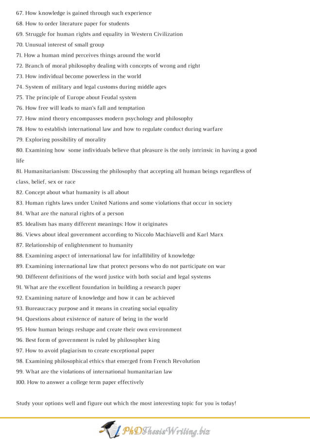 100 Concept Paper Ideas | PDF