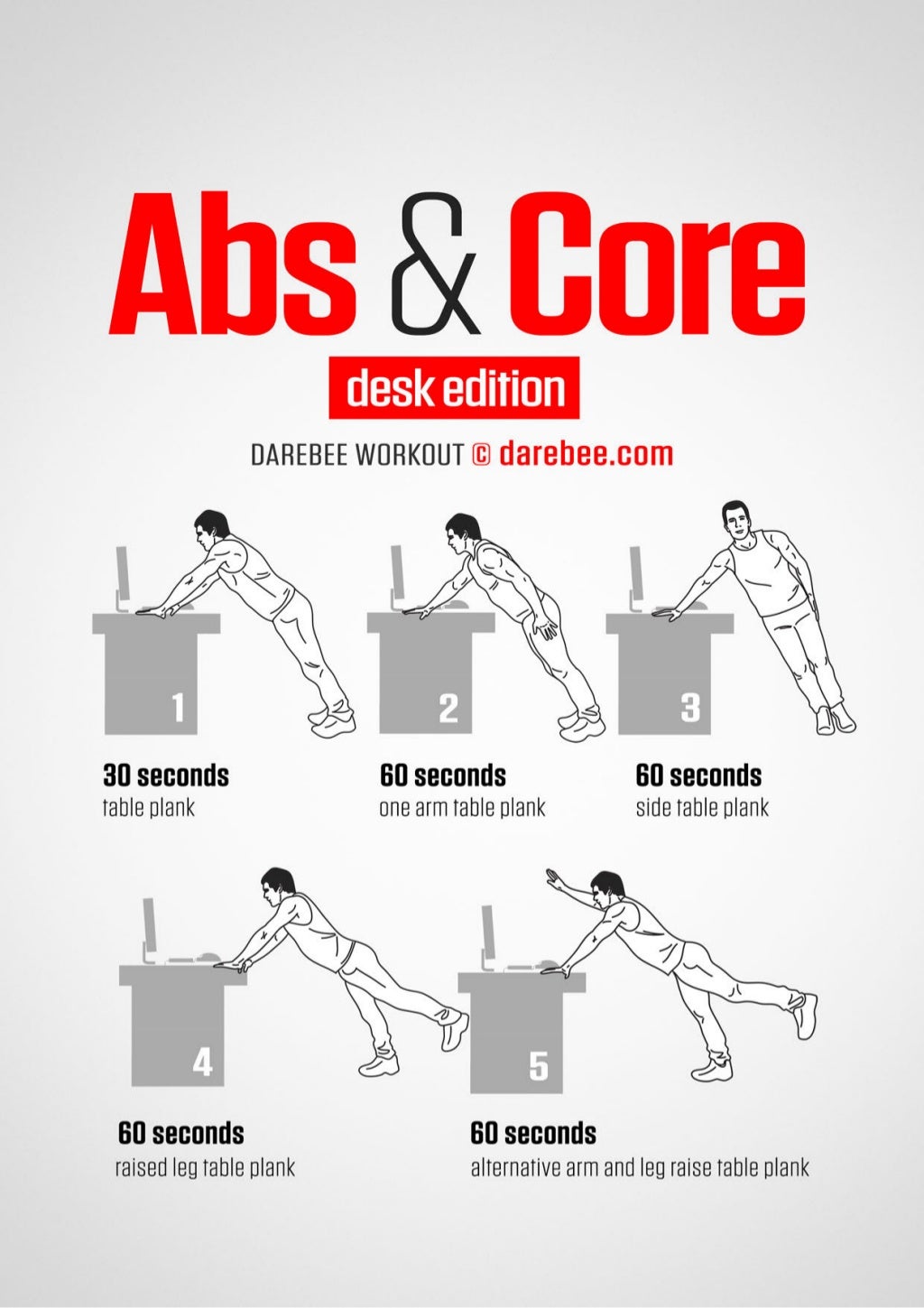 100 office workouts by Darebee