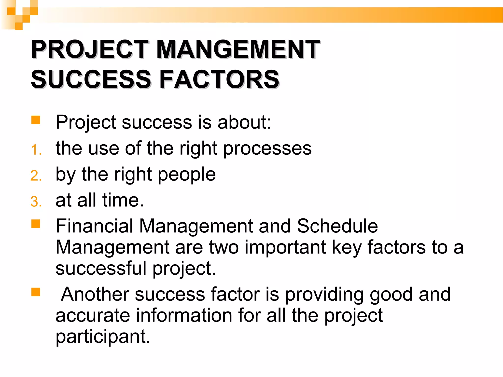 100 Project Management-Success Factor | PPT