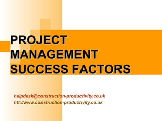 100 Project Management-Success Factor | PPT