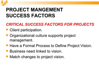100 Project Management-Success Factor | PPT
