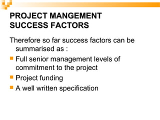 100 Project Management-Success Factor | PPT