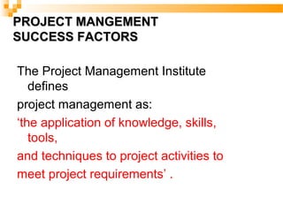 100 Project Management-Success Factor | PPT