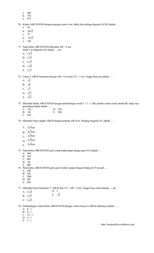 100 Soal Matematika SMA Kelas X Semester 2 | PDF
