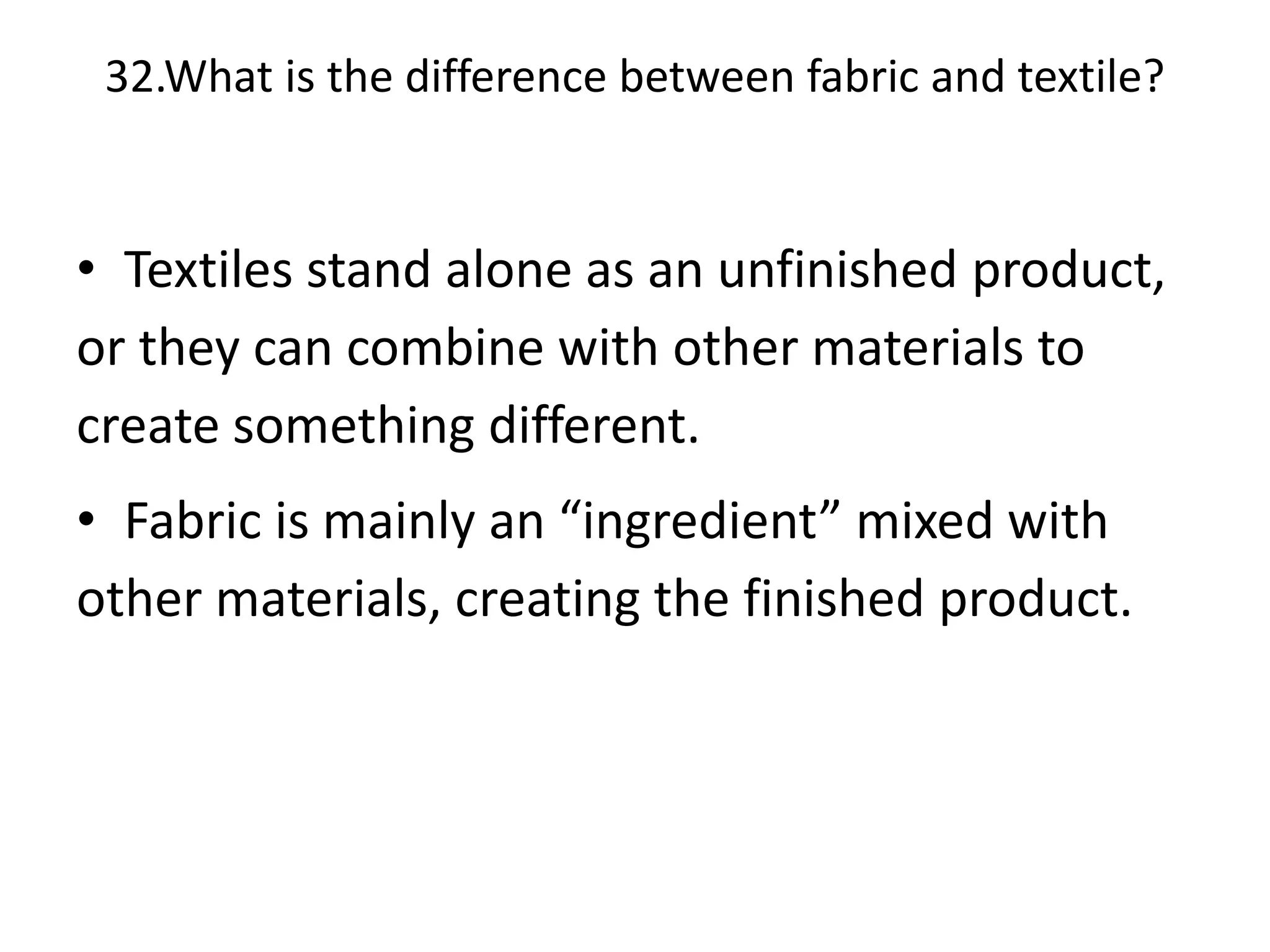 very short Question &Answers in textiles. | PPT