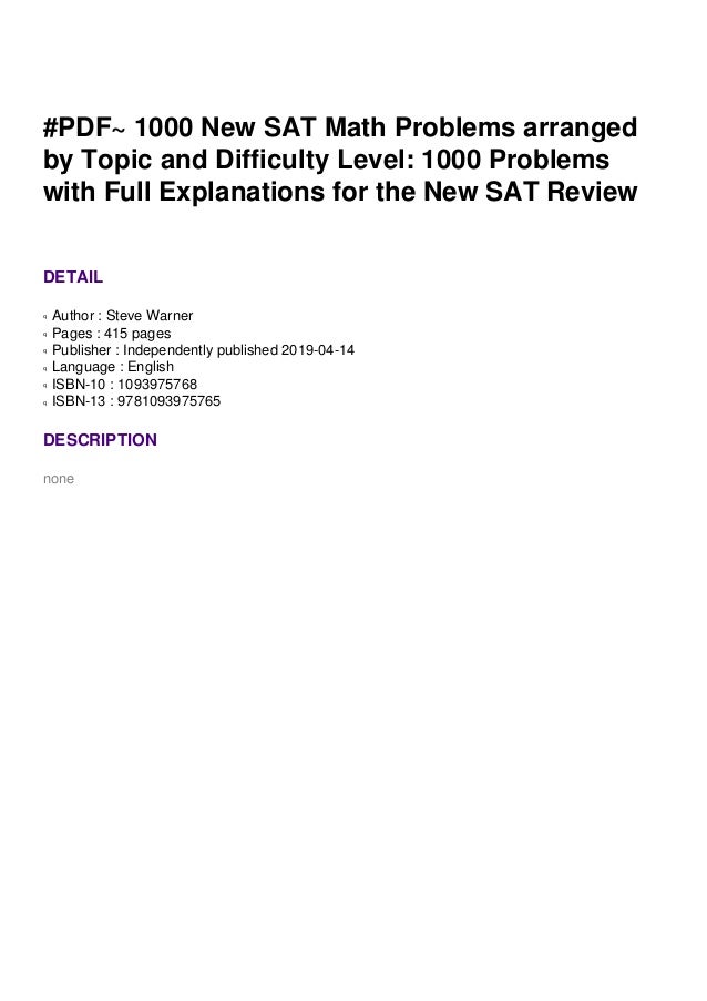 PDF 1000 New SAT Math Problems Arranged By Topic And Difficulty Lev pdf-1000-new-sat-math-problems-arranged-by-topic-and-difficulty-lev