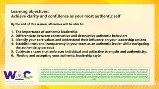 Authenticity: Embracing Your True Self as a Leader | PPTX