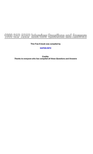 1000 sap-interview-qa | PDF
