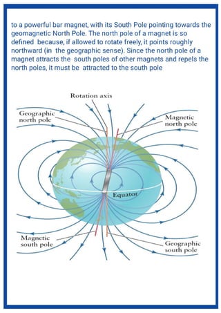 To study Earth’s magnetic field using a compass, natal bar magnet wire ...