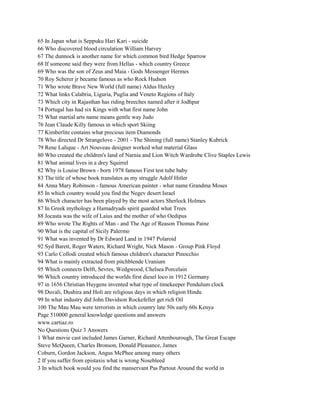 10000 general knowledge questions and answers | DOCX