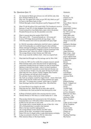 10000 general knowledge questions and answers | PDF