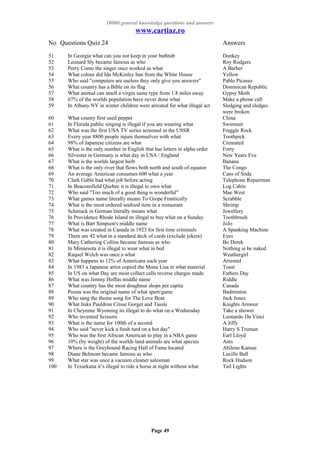 10000 general knowledge questions and answers | PDF