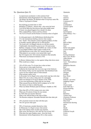 10000 general knowledge questions and answers | PDF
