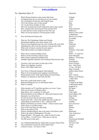 10000 general knowledge questions and answers | PDF