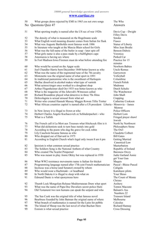 10000 general knowledge questions and answers | PDF