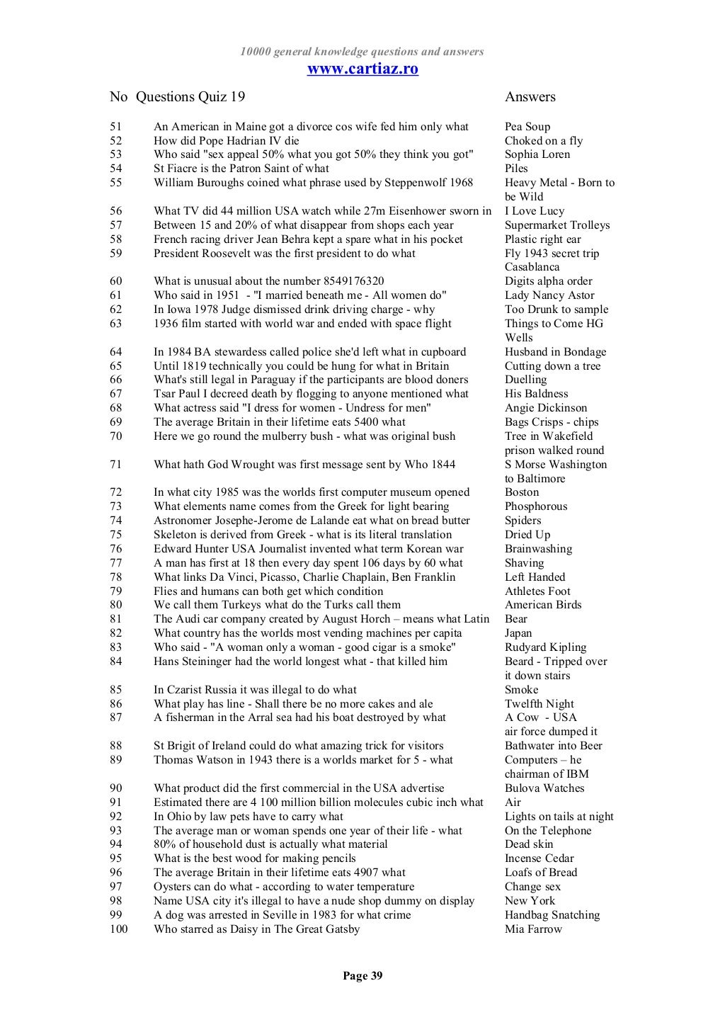 10000 General Knowledge Questions And Answers 10000 General Knowledge Questions And Answers
