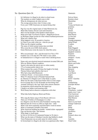 10000 general knowledge quiz questions & answers | PDF