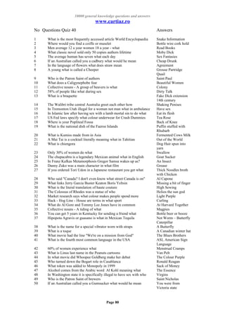 10000 general knowledge quiz questions & answers | PDF