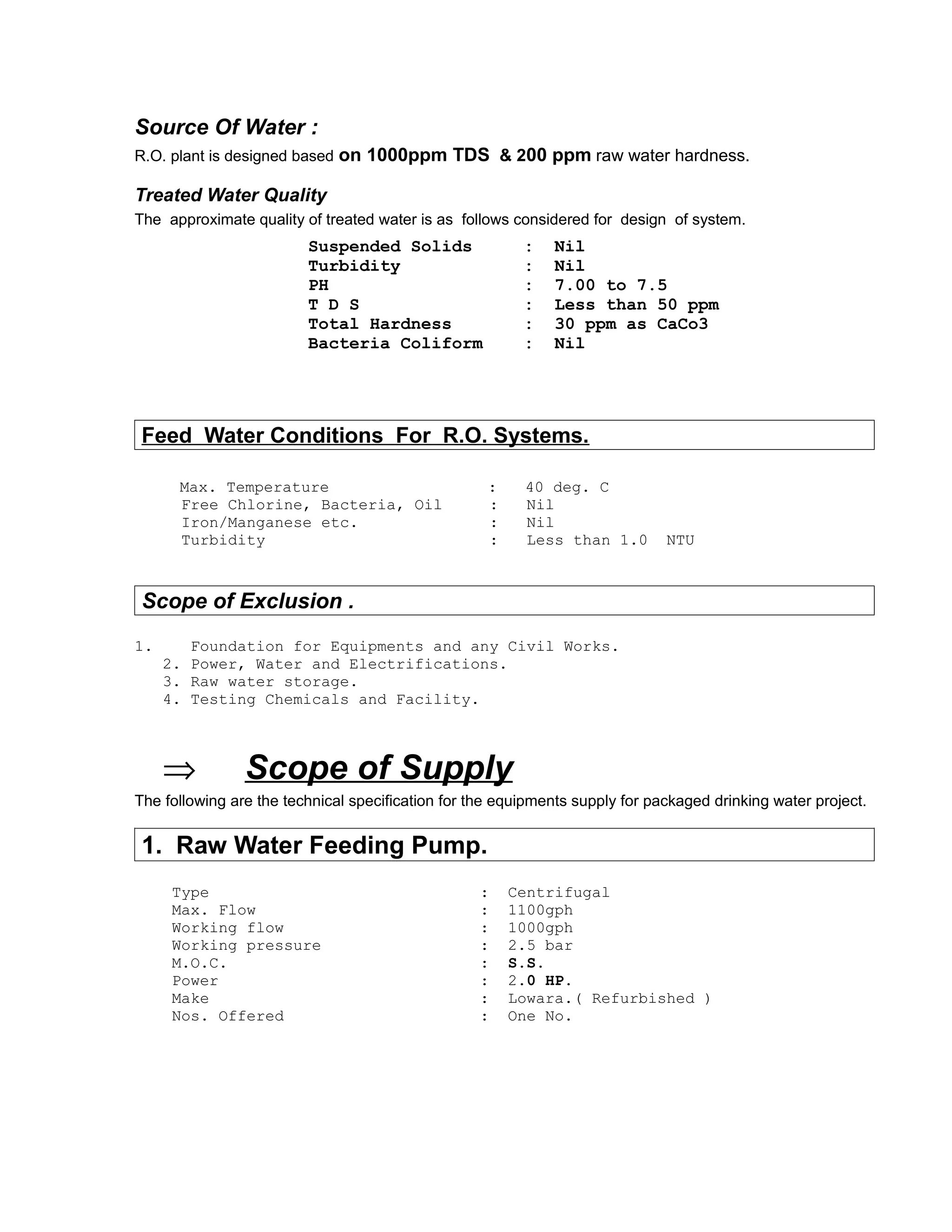 Mineral Water Plant | PDF